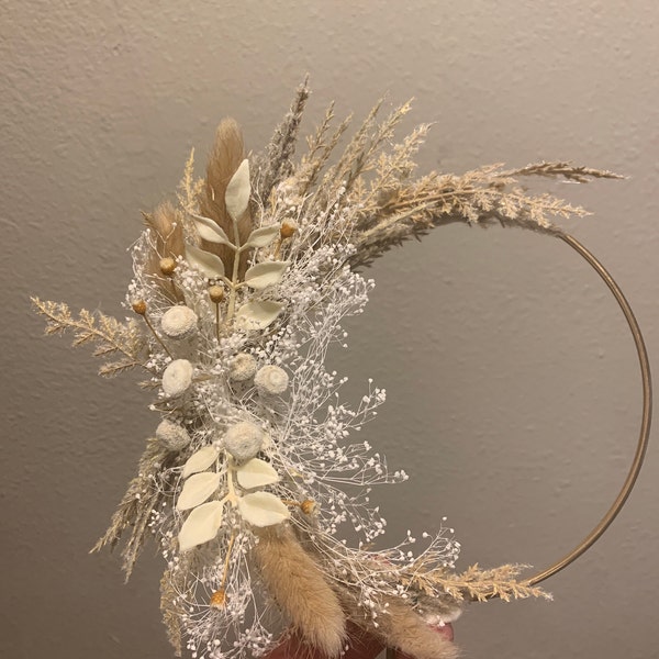 Hoop Dried Flowers Cake Topper - Floral Cake Topper - Wedding ...
