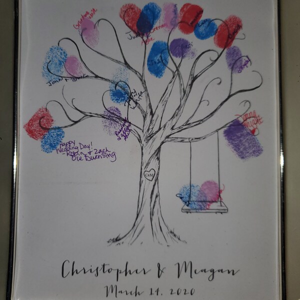 Fingerprint Tree Guestbook, Thumbprint Guest Book, Birthday, Baby ...