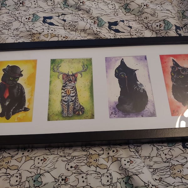 Dapper is as Dapper Does: Fine Art Watercolour Black Cat Print - Etsy