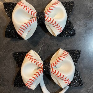 Real Baseball Bow, Real Baseball Hair Bow, Baseball Bow, Baseball Skin ...