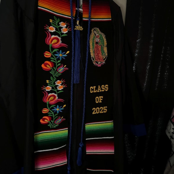 Floral Embroidered Sarape Mexican Graduation Stole.graduation Stash ...