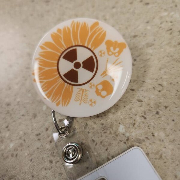 Radiology Sunflower Badge Reel, Rad Tech, Radiologic Technologist ...