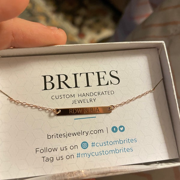Skinny MINI Bar Necklace, Personalized Gold Bar, Customized Gold Bar ...