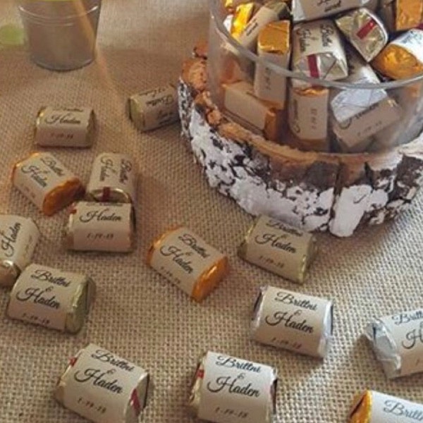 120 Rustic Themed Personalized Candy Labels/wrappers/stickers for ...