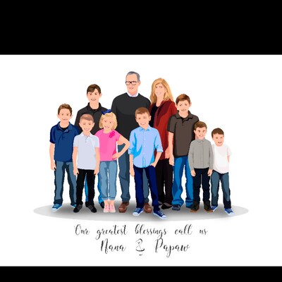 Custom Family Portrait Printable Family Portrait Cartoon Portrait Big ...