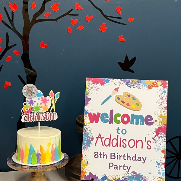 Personalized Paint Party Cake Topper: Art Birthday Decor - Etsy