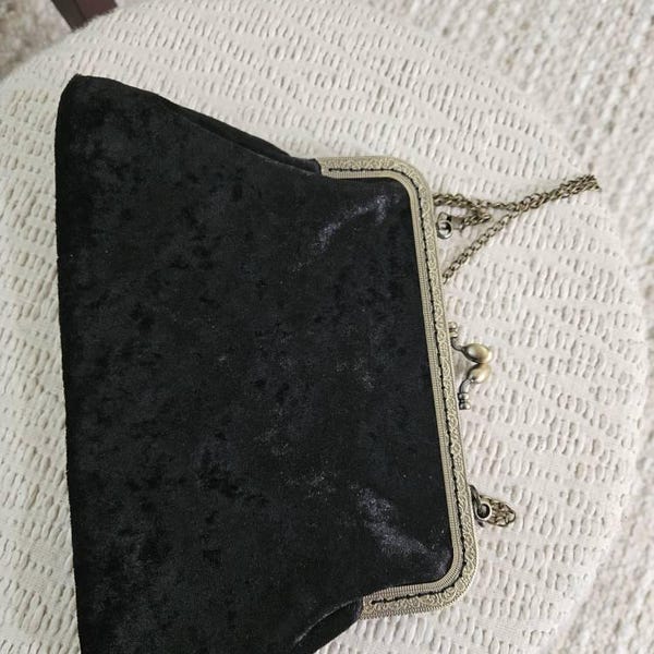 Brown Velvet Satin Reversible Japanese Knot Wristlet Clutch Bag - Etsy