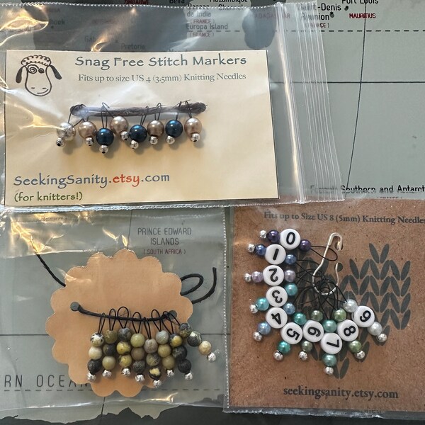 Removable Stitch Markers for Knitting or Crochet - Closable - Set of 10 ...