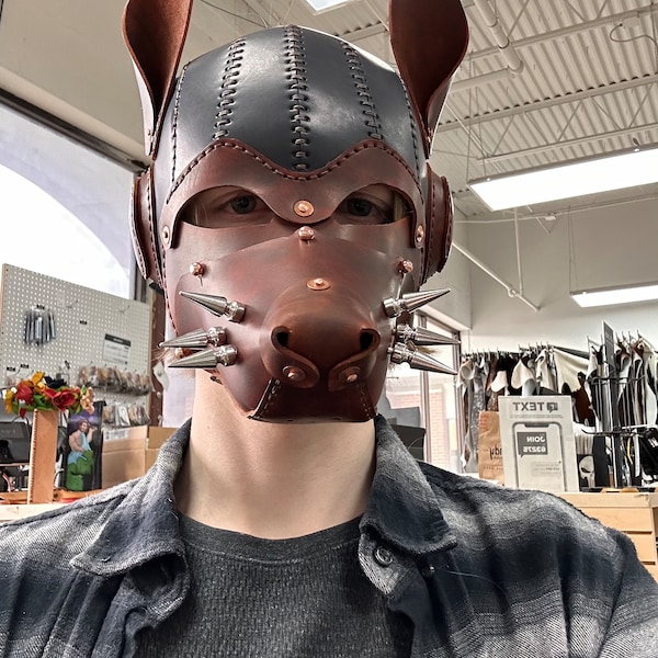 Wolf Pup Dog Mask Pattern - Leather Hood PDF With Tutorial - Etsy