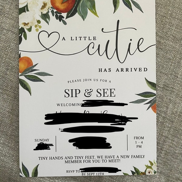 Editable Little Cutie Orange Citrus Baby Shower Diaper Raffle Ticket ...