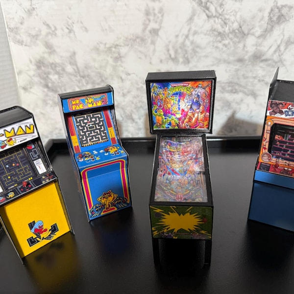 1/12 Scale Pinball Machine, Handmade Miniature Dollhouse, 80s 90s Retro ...