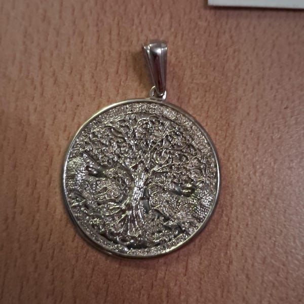 Tree of Life With Wolf Handmade Sterling Silver Charm Necklace ...