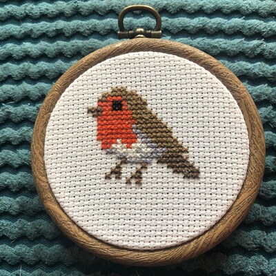 Robin Cross Stitch Kit Beginners Counted Cross Stitch Mini - Etsy UK