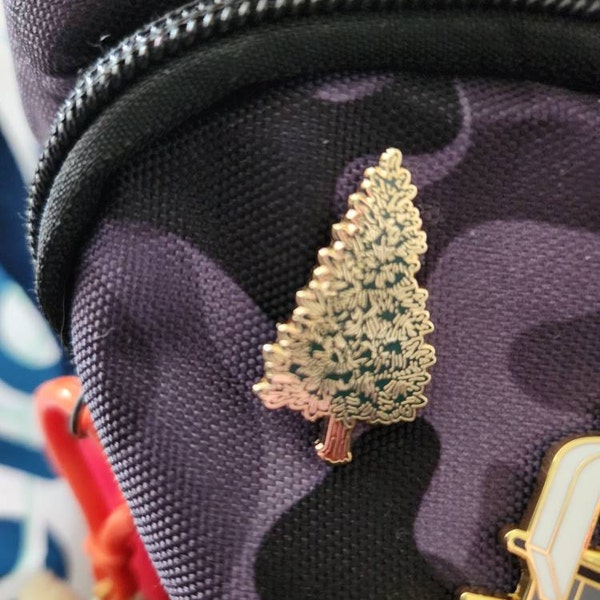 Pine Tree Enamel Pin, Outdoors Enamel Pin, Single Hard Enamel Pin With ...