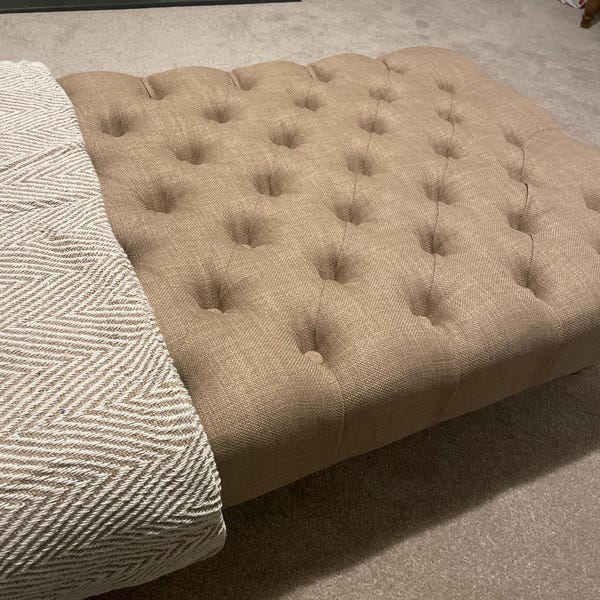 Chesterfield Double Top Coffee Table & Footstool Deep Buttons Made by ...
