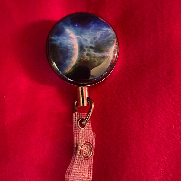 Vintage Map and Compass Retractable Badge Holder Compass Badge Reel ...