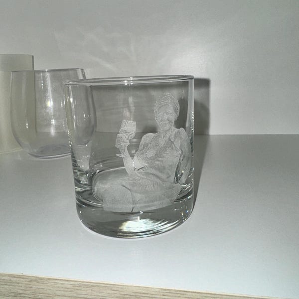 Etched Picture Rocks Glass Father's Day, Dad Gifts, Personalized ...