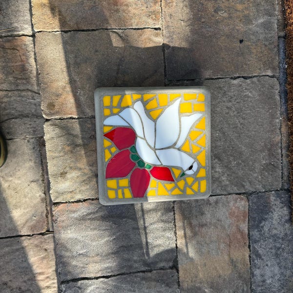 Peaceful Pink Lotus Bloom Stepping Stone, 11 1/2 Inch Round Stepping ...