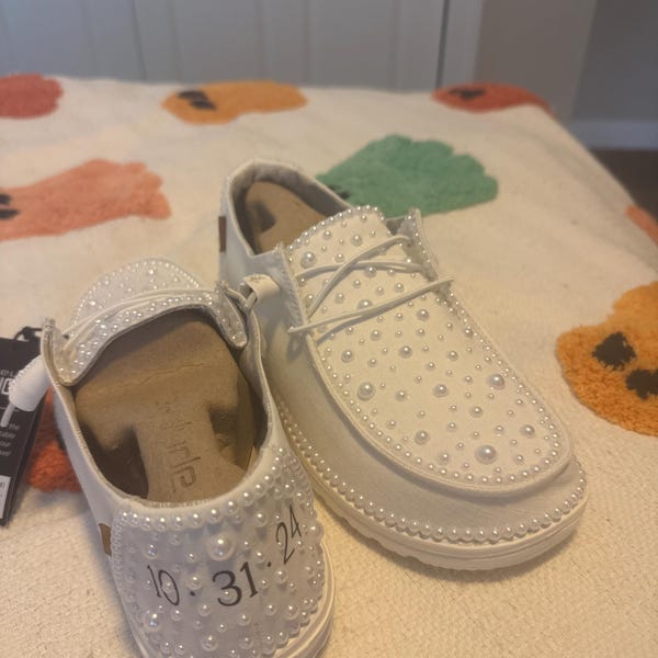 Womens / Wedding Custom Dude Shoes Perfect for Custom Gifts, Bridal ...