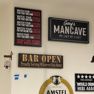 Man Cave Sign, Custom Man Cave Sign, My Cave My Rules, Fathers Day Gift ...