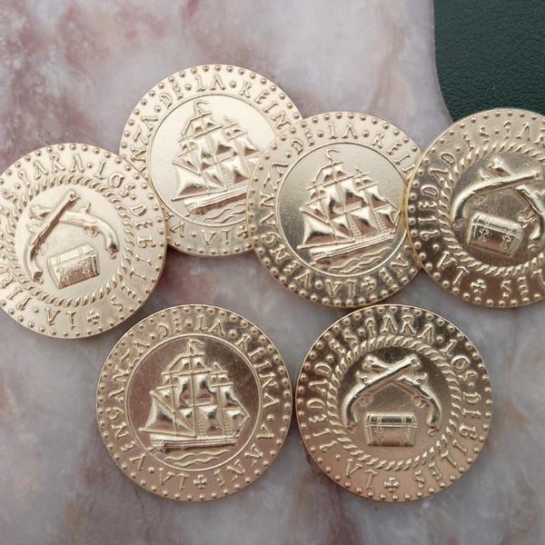 Pirate Ships Themed Gaming Coins - Jumbo 35mm (6-pack) - Etsy
