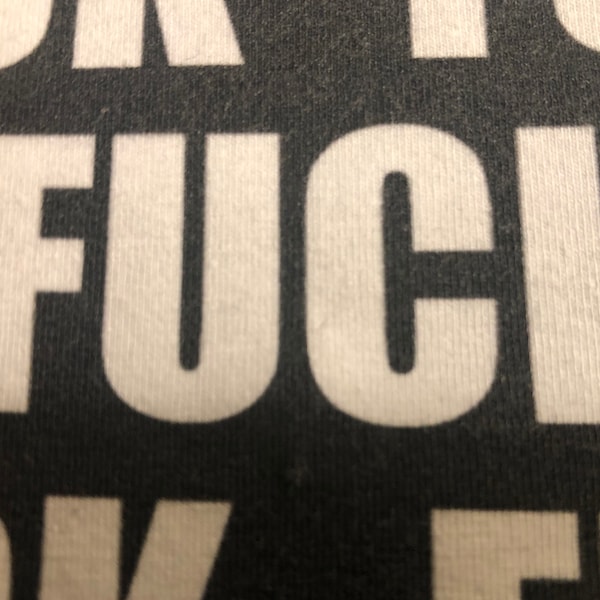 Profanity Fabric - F-word White Block Text on Black Punk Rude Funny ...