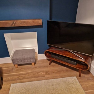 Tv Stand Side Table Rounded TV Stand Open Shelf Curved TV Stand Retro ...