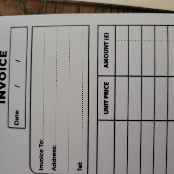 4 X A6 Personalised Duplicate Invoice Books / Invoice Pads Full Colour ...