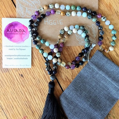 POSITIVE CHANGES Mala Necklace Turquoise Mala Beads Rose - Etsy