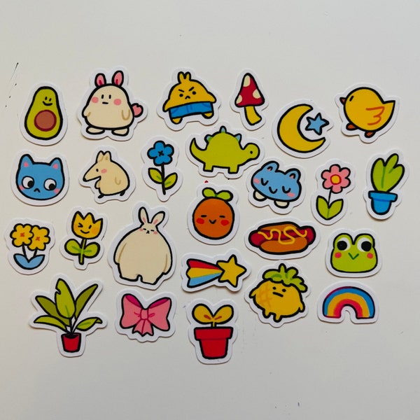 Mystery Grab Bag of 25 Small Diecut Stickers | Water Bottle Laptop ...