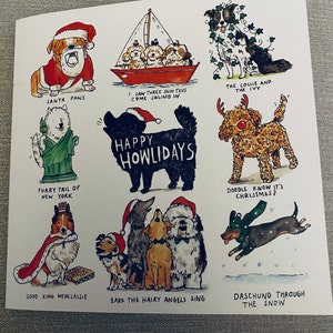 Happy Howlidays * Dogs * Animals * Humour * Puns * Christmas Cards - Etsy