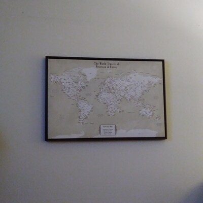 Personalized World Map, Custom Push Pin Map on Canvas, Travel Gift for ...