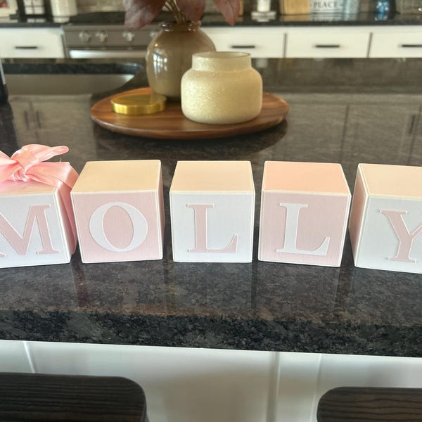 Custom Baby Name Blocks Baby Gift Baby Shower Newborn Nursery ...
