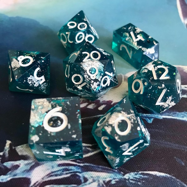 Jinx's Influence 7 Piece Handmade D&D Dice Hand Crafted Dungeons and ...