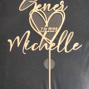 Cake Topper for Weddings,wedding Cake Topper With a Heart and a Date ...