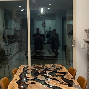 Walnut Round Epoxy Game Table Walnut Epoxy Gamble Table - Etsy