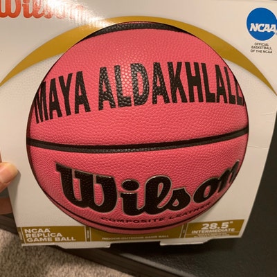 Customized Personalized Wilson NCAA Pink Basketball Indoor Outdoor Size ...
