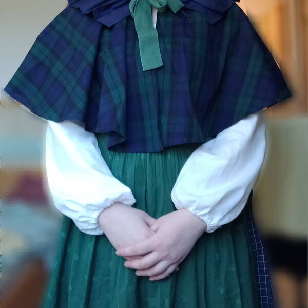 Ladies Late Victorian 1890 Tartan Cape Full Circle Gentry Costume Fancy ...