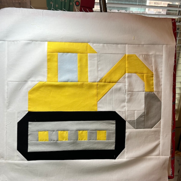 PDF Quilt Block Pattern – Crawler Excavator - Etsy