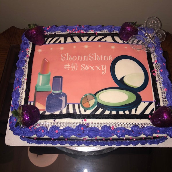 MAKEUP BEAUTY Edible Cake Topper Image Cake Party Decoration - Etsy