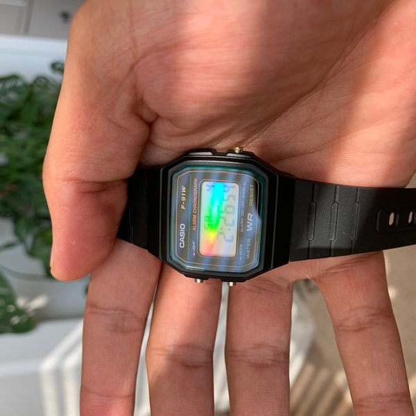 Casio F-91W Holographic Screen Foil - Etsy