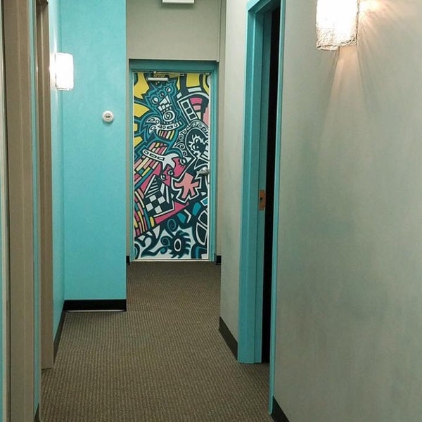 Graffiti Wall Decal, Graffiti Door Wallpaper, Door Sticker Mural ...