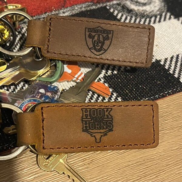 Custom Leather Keychain: Personalized Company Logo, Corporate Gift - Etsy