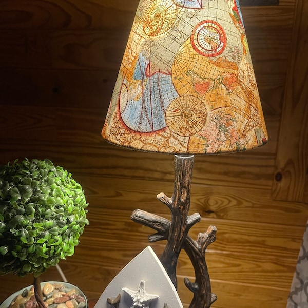 Globe Old World Map Lamp Shade. Gold. Shine. Shades Are 9.5" X 5" X 7 ...