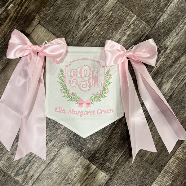 Custom Baby Banner for Hospital Door Sign & Nursery, Monogram Baby ...