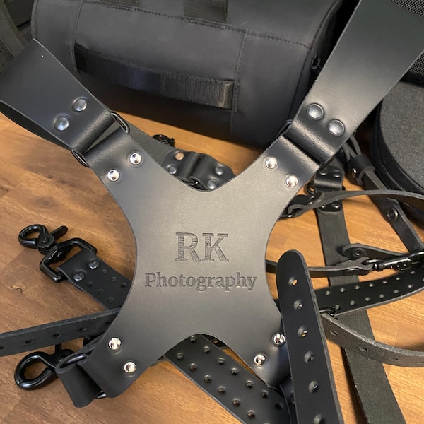 Leather Photographer Harness, Harness for Dual Cameras, Camera Strap ...