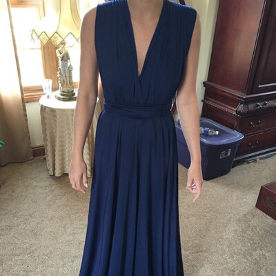 Bridesmaid Dress, Navy Infinity Dress Convertible Dress, Navy Blue Maxi ...