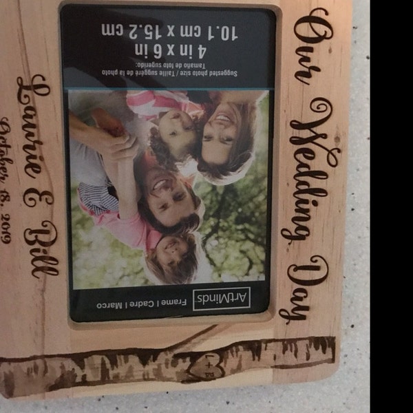 Personalized Wedding Frame Wood Burned Picture Frame Rustic Wedding ...