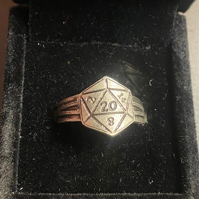 D20 Ring Adjustable Handcrafted by Doctor Gus Natural Twenty Dice Ring ...