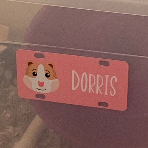 Personalized Hamster Face Name Plate / Name Tag / Small Animal Cage ...